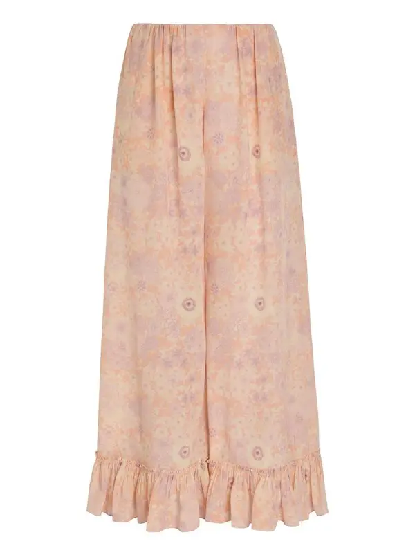 Chloé Floral-print Silk Trousers - Pink