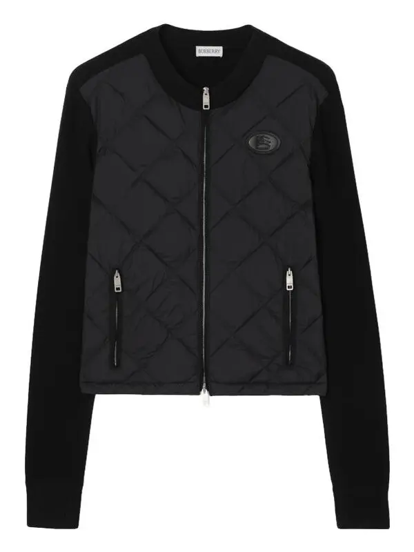 Burberry Quilted Nylon And Wool Jacket - Black