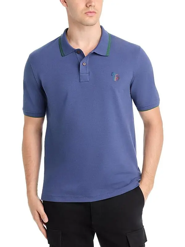 Paul Smith Regular Fit Logo Polo Shirt - Indigo