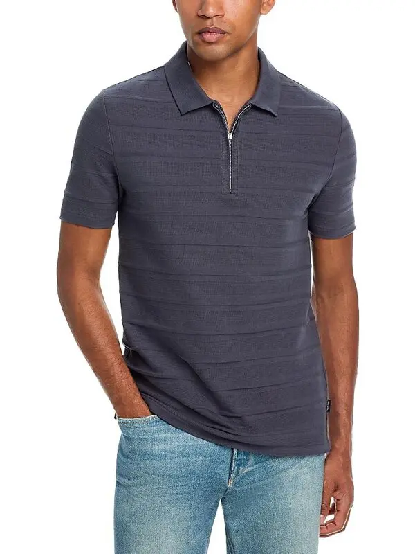 Paul Smith Zip Stripe Polo Shirt - Slate