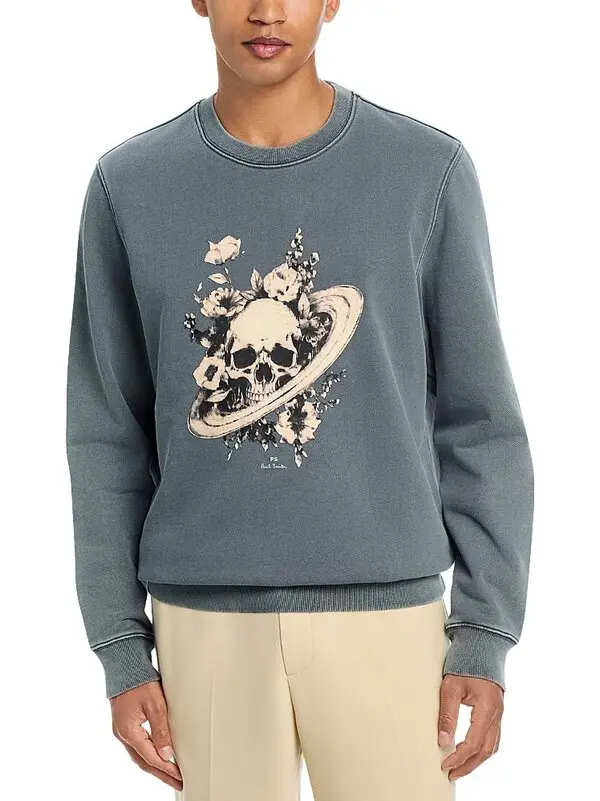Paul Smith Floral Skull Graphic Sweatshirt - Slate