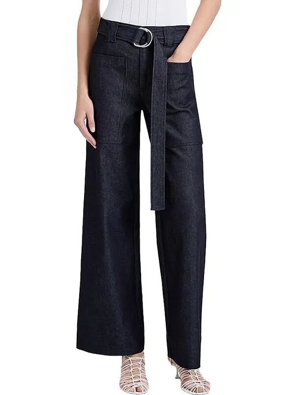 Proenza Schouler White Label Belted Wide-leg Pants - Indigo