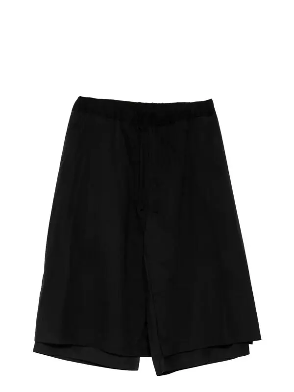 GIOVANNI CAVAGNA Linen Layered Trousers - Black