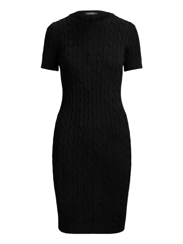 Ralph Lauren Cable-knit Short-sleeve Sweater Dress - Black