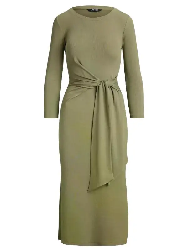 Ralph Lauren Belted Georgette Surplice Midi Dress - Green