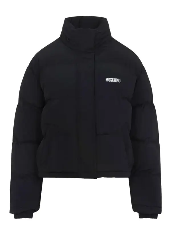 Moschino X Smiley Logo Padded Puffer Jacket - Black
