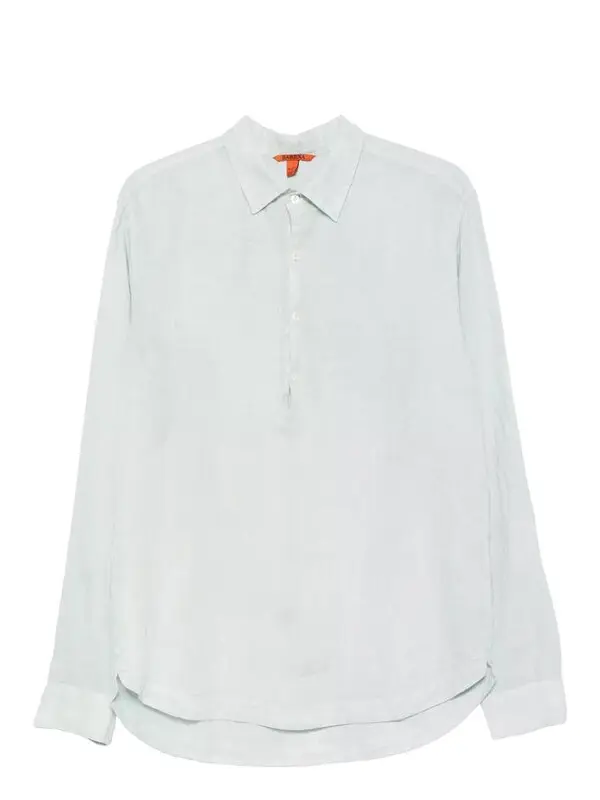 Barena Venezia Pavans Telino Linen Half-placket Shirt - Blue