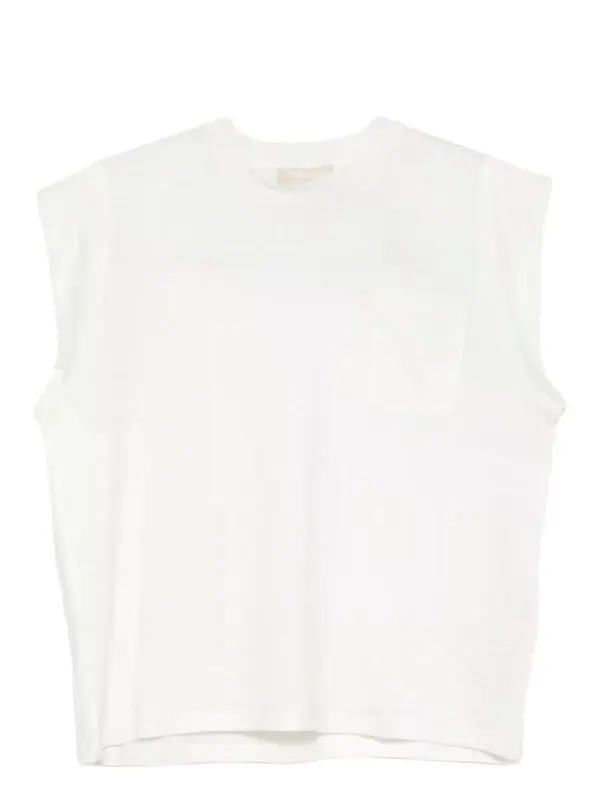 Momoni Chest-pocket Cap-sleeve T-shirt - White