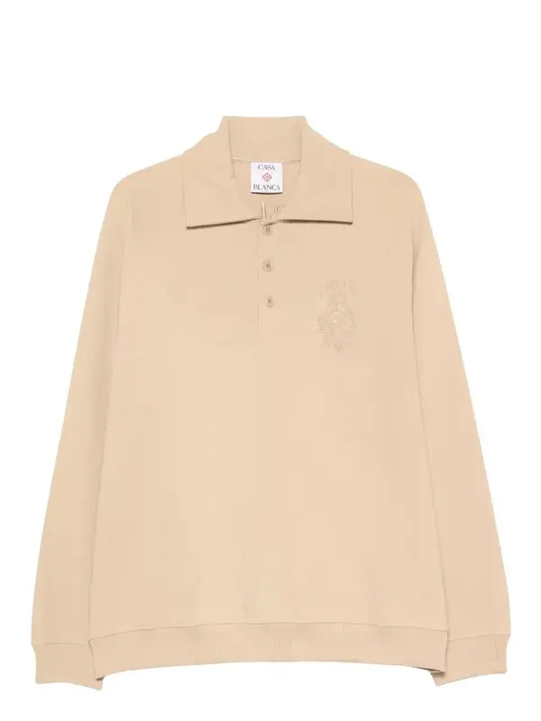 Casablanca Embroidered Raglan-sleeve Polo Shirt - Neutrals
