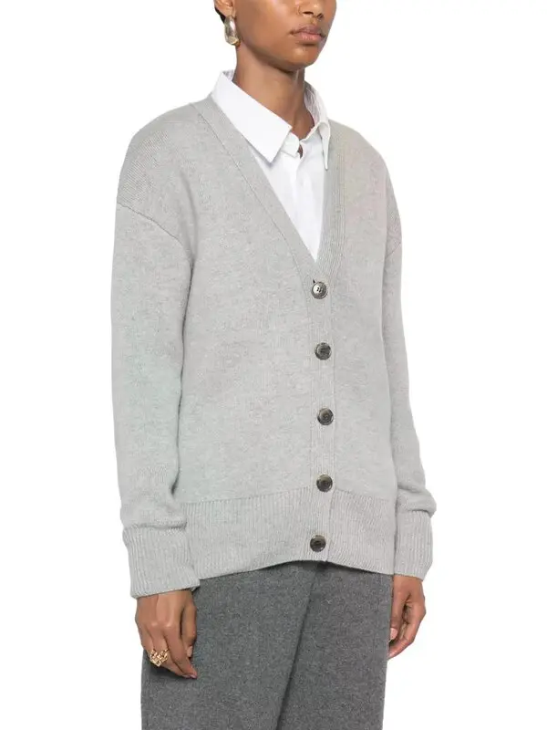 LISA YANG Amery V-neck Button-up Cardigan - Grey