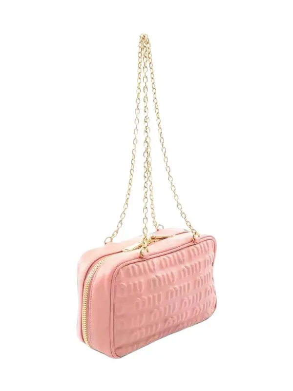 Miu Miu Embossed Logo Shoulder Bag - Pink