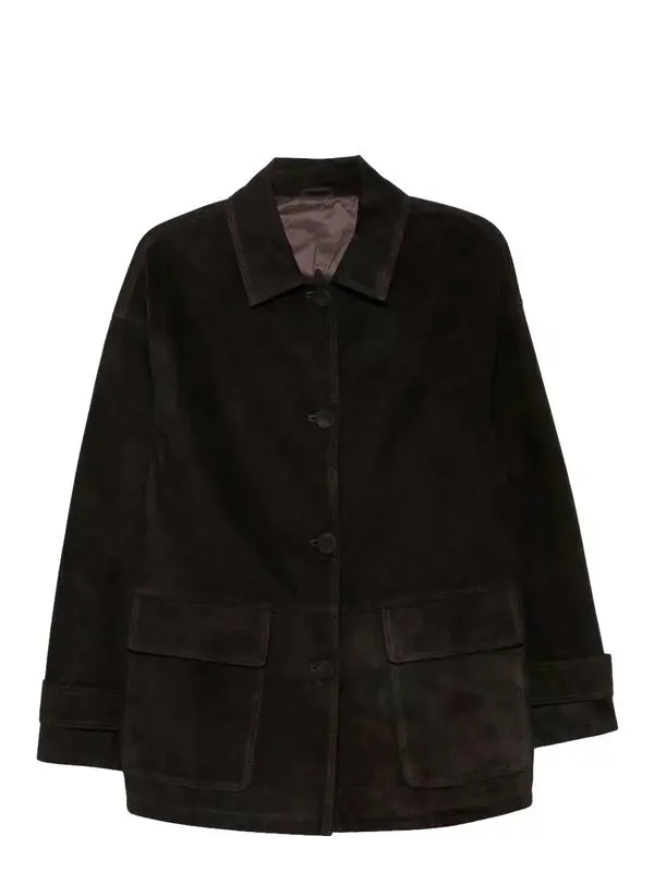 ADRIANNA FERETTI Suede Button-fastening Jacket - Black