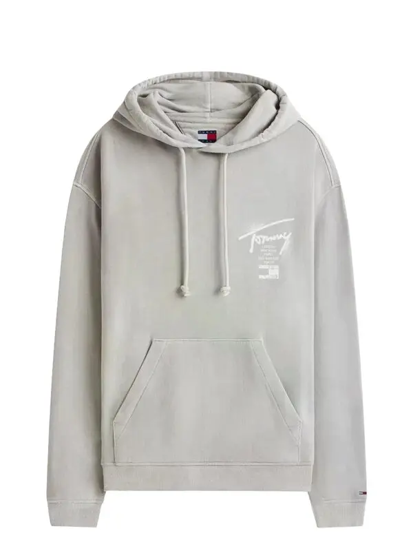 Tommy Hilfiger Signature Logo Hoodie - Grey