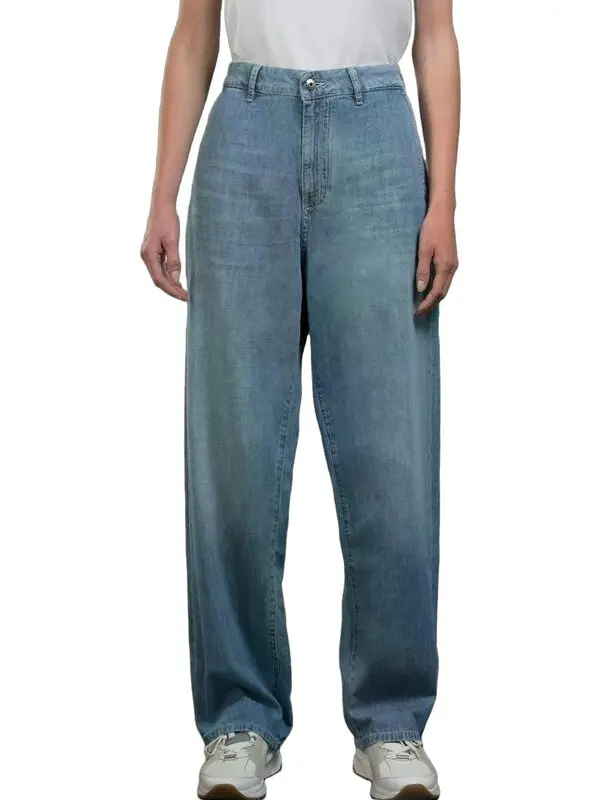 MOORER Cabirian Embroidered Straight-leg Jeans - Blue