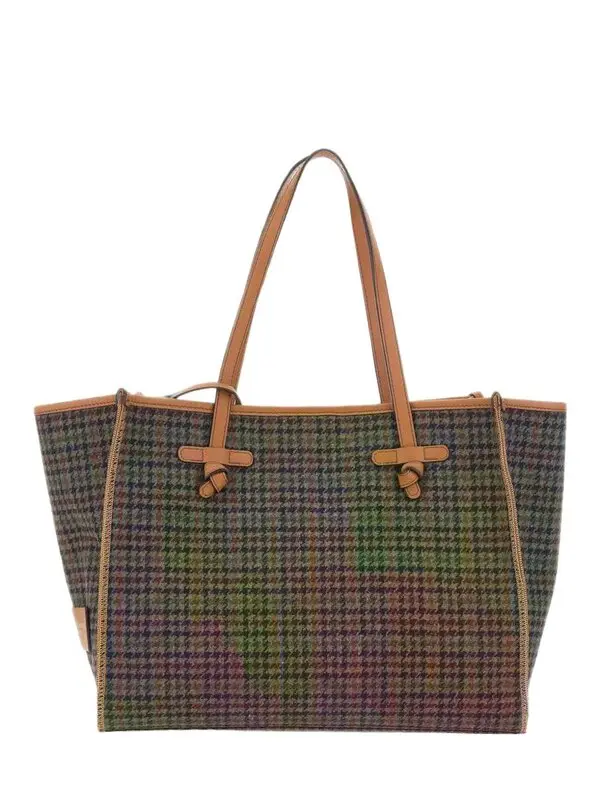 MARCELLA CLUB Houndstooth Tote Bag - Green