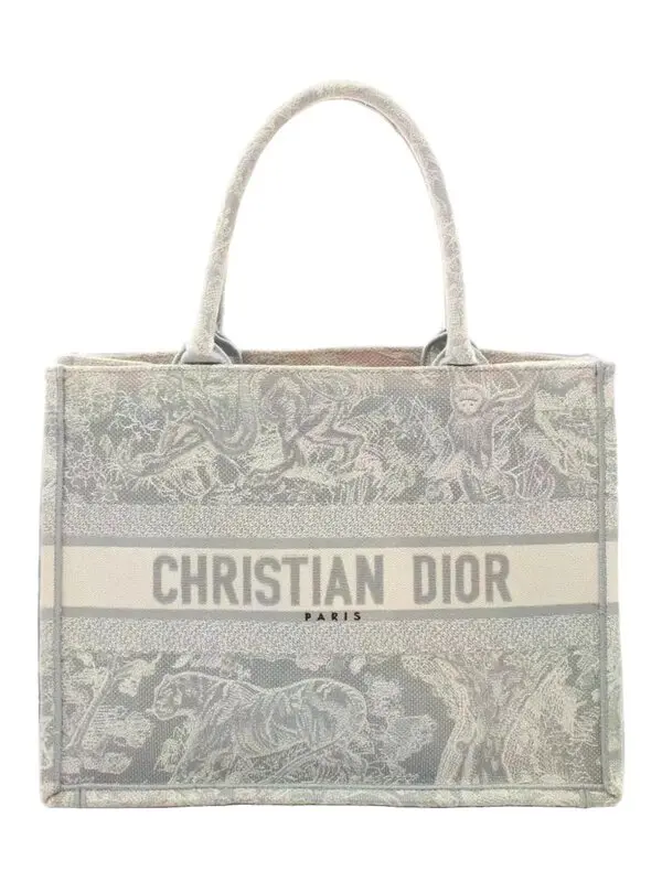 Dior Book Tote Toile De Jouy - Grey