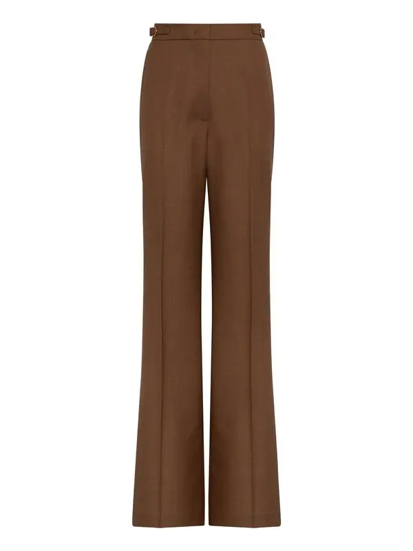 Gabriela Hearst Vesta Pant In Wool Silk - Chestnut