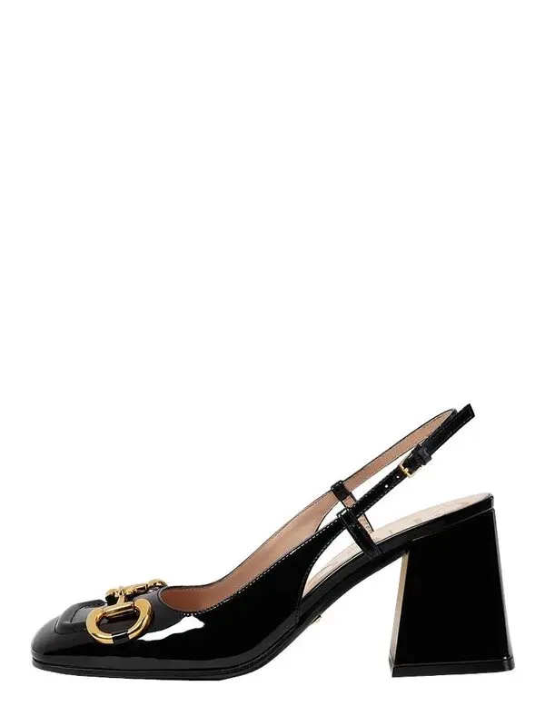 Gucci Mid-heel Slingback With Horsebit - Black