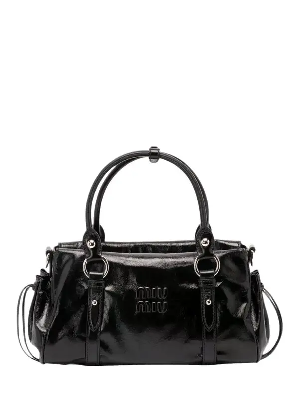Miu Miu Logo-embossed Tote Bag - Black