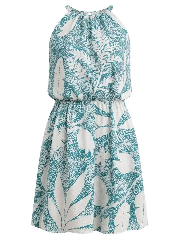 OH!ZUZA NIGHT&DAY Halterneck Printed Viscose Blend Dress - Green