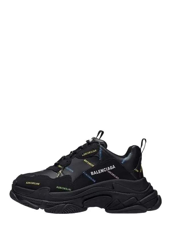 Balenciaga Triple S Allover Logo Sneakers - Black