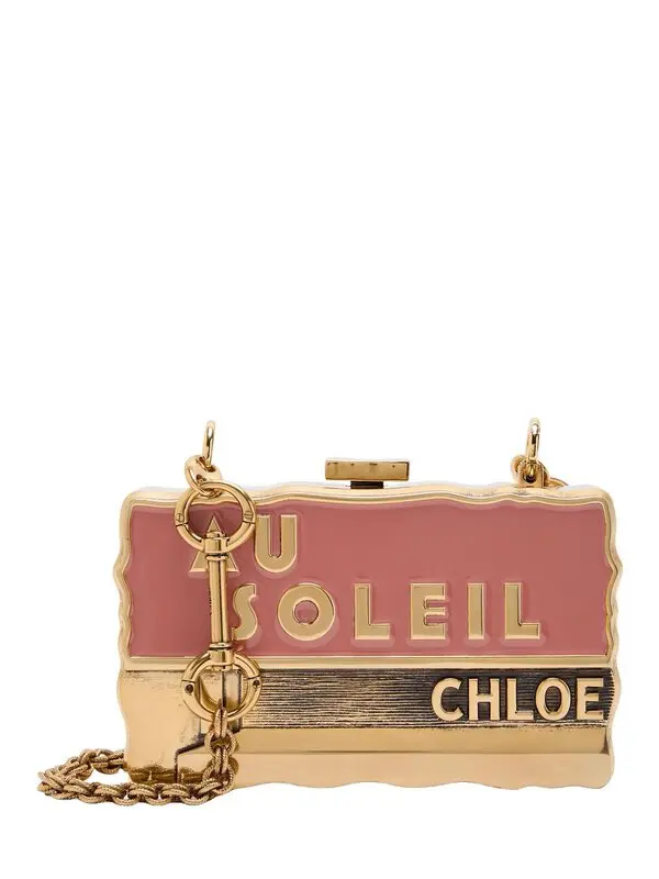 Chloé Soleil Minaudière Postcard Brass Clutch - Gold