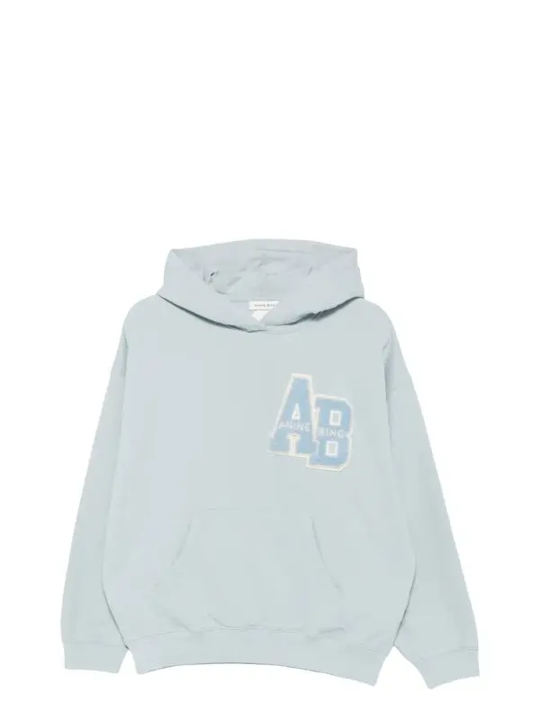 ANINE BING Logo Patch Hoodie - Washedlightblue