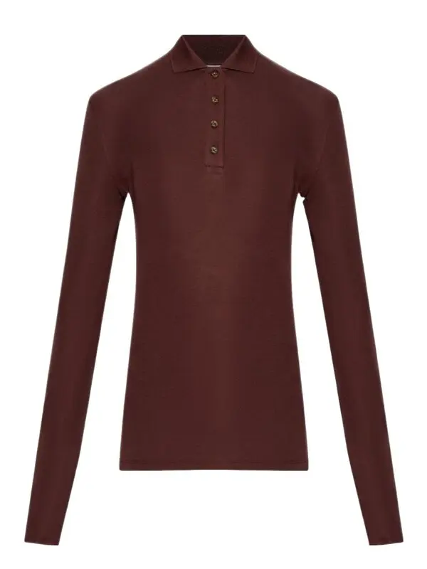 ENTIRE STUDIOS Long-sleeve Polo Shirt - Brown