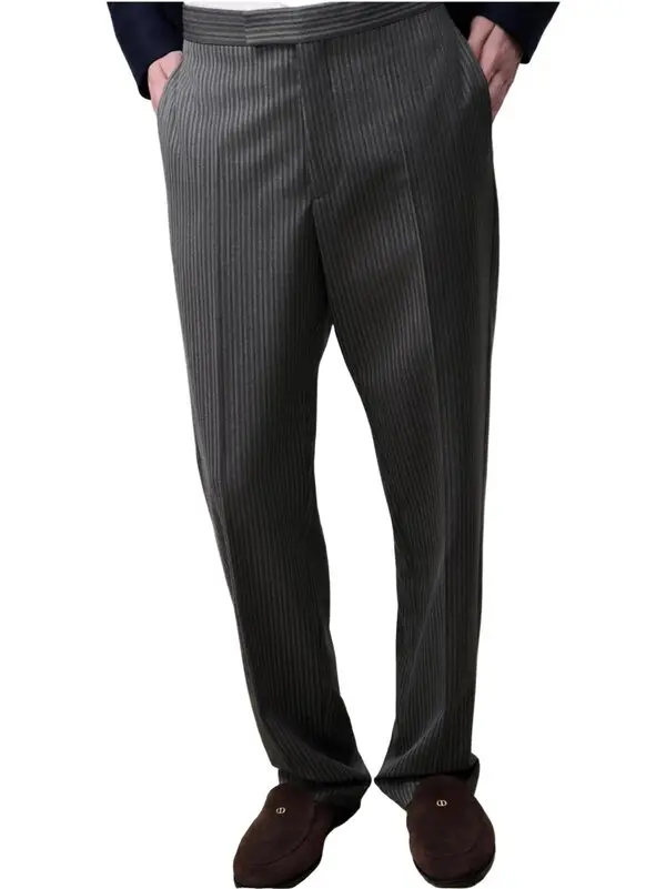 Dior Tailored Straight Leg Pinstriped Trousers - Black