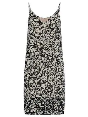 Dries Van Noten Embellished "dotted Squiggle" Print Midi Dress - Black