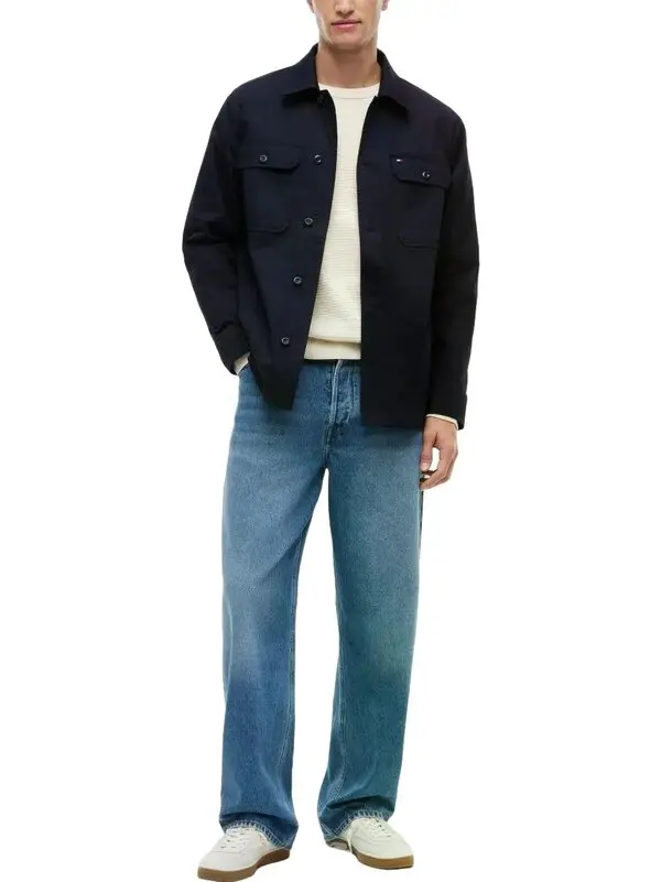 Tommy Hilfiger Logo-patch Button-up Jacket - Blue