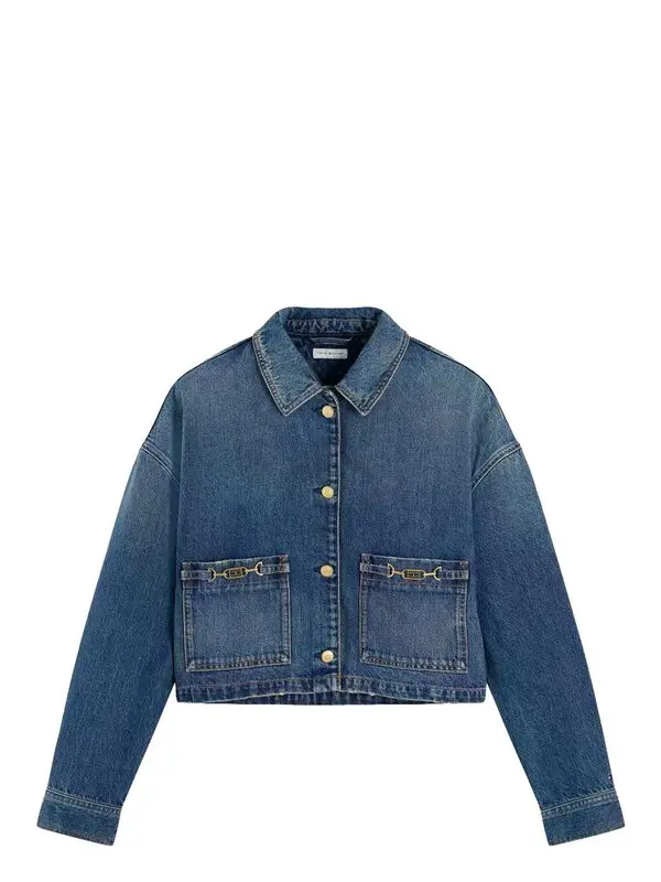 Tommy Hilfiger Cropped Denim Jacket - Blue
