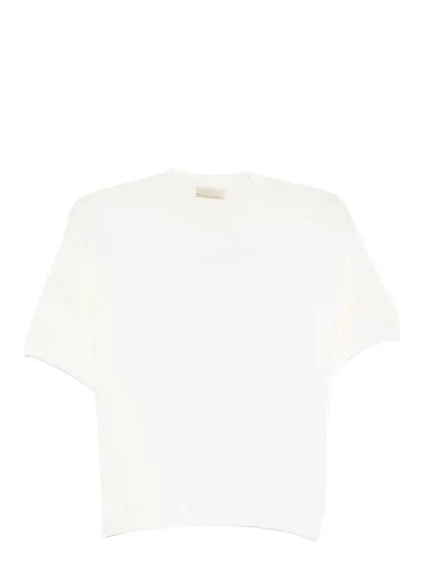 Momoni Short-sleeved Round Neck T-shirt In Linen - Neutrals