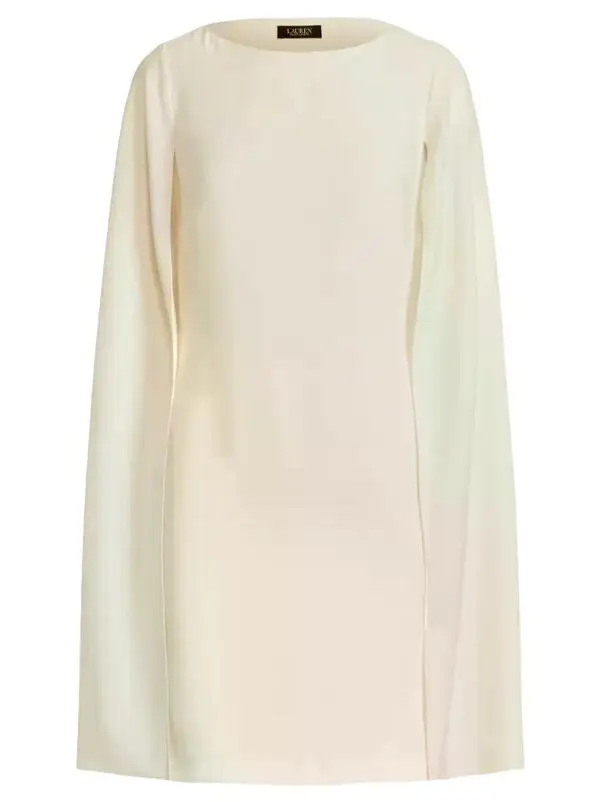 Ralph Lauren Cream Georgette Cape Overlay Mini Dress - Neutrals