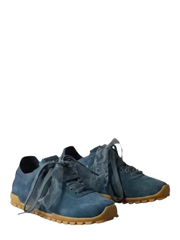 Calvin Klein Suede Ribbon-lace Sneakers - Blue