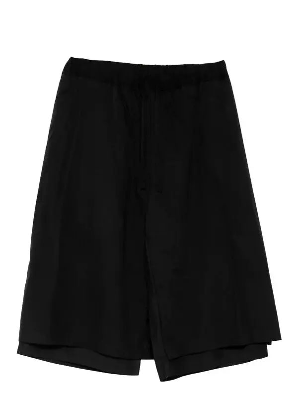 GIOVANNI CAVAGNA Layered Drawstring Trousers - Black