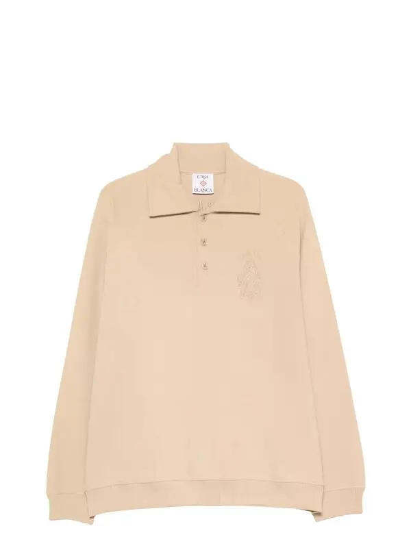 Casablanca Embroidered Raglan-sleeve Polo Shirt - Neutrals