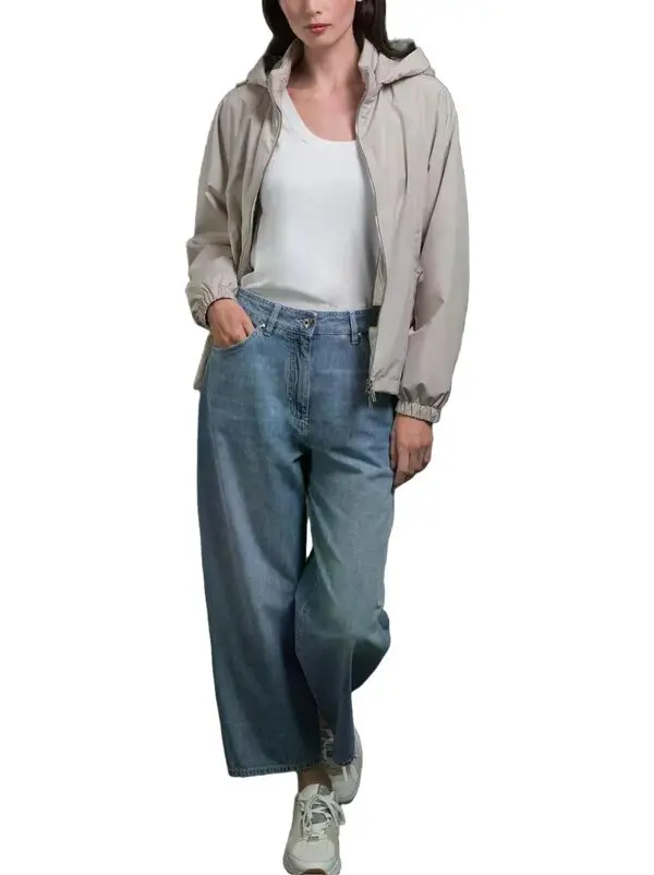 MOORER Cylia Detachable-hood Bomber Jacket - Neutrals