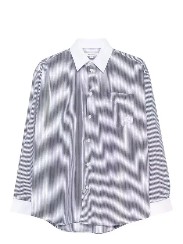 SPORTY & RICH Striped Cotton Shirt - Blue