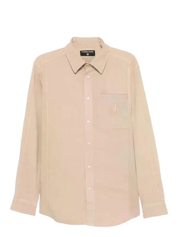 Iceberg Logo-embroidered Patch-pocket Shirt - Neutrals