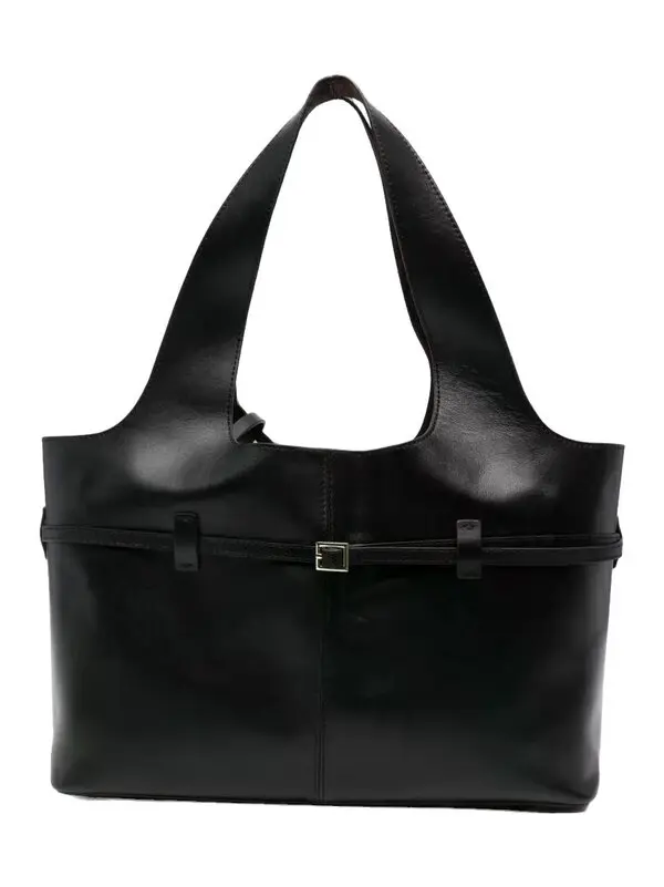 Manu Atelier Buckled Leather Shoulder Bag - Black