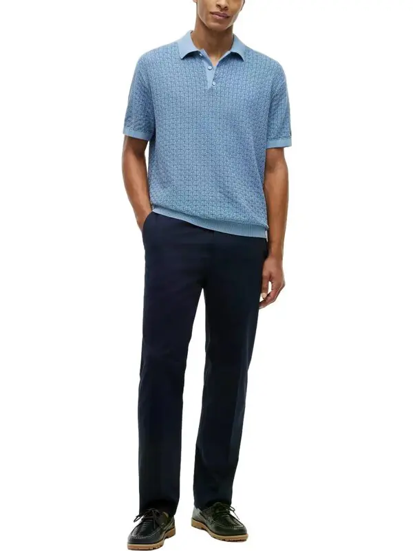Tommy Hilfiger Basket-weave Polo Shirt - Blue