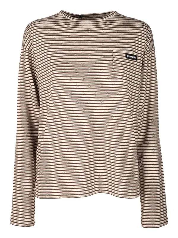 Miu Miu Striped Long Sleeve Knitwear - Multicolor