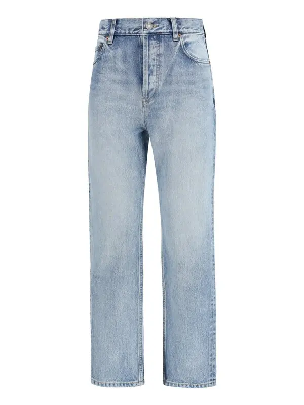 Saint Laurent High-waisted Slim-fit Cropped Jeans - Blue