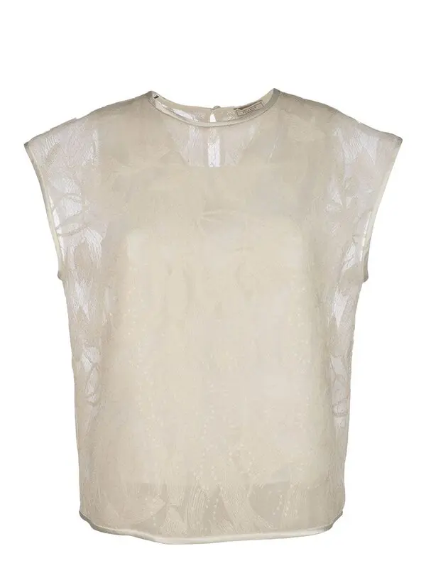 Peserico Embellished Sheer Blouse - Multicolor