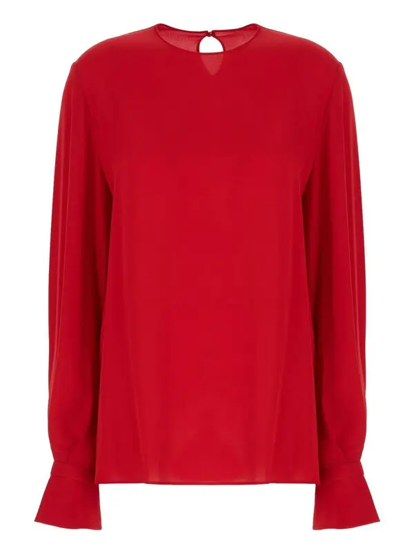 Valentino Garavani Red Long Sleeve Blouse - Multicolor
