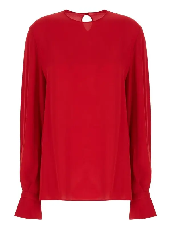 Valentino Garavani Red Long Sleeve Blouse - Multicolor