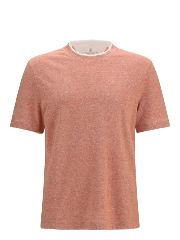 Brunello Cucinelli Short-sleeve Cotton T-shirt - Orange
