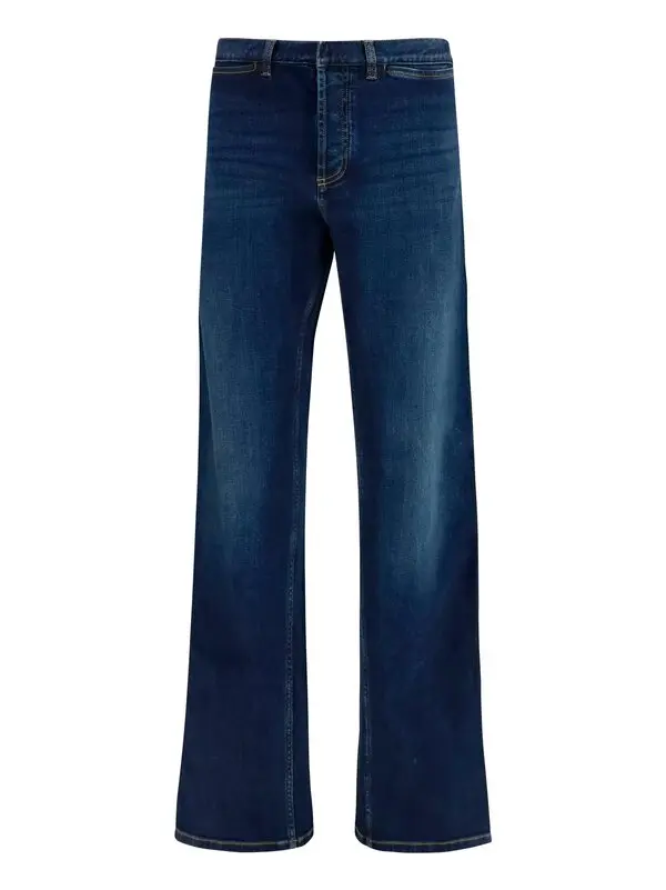 Gucci Cotton Jeans With Web Stripe - Blue