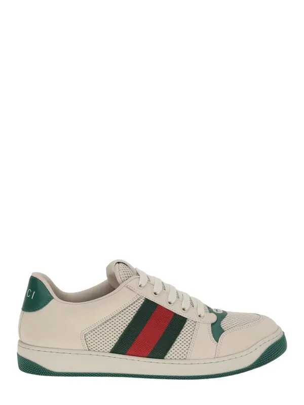 Gucci Screener Sneakers With Vintage Aesthetic - Cream